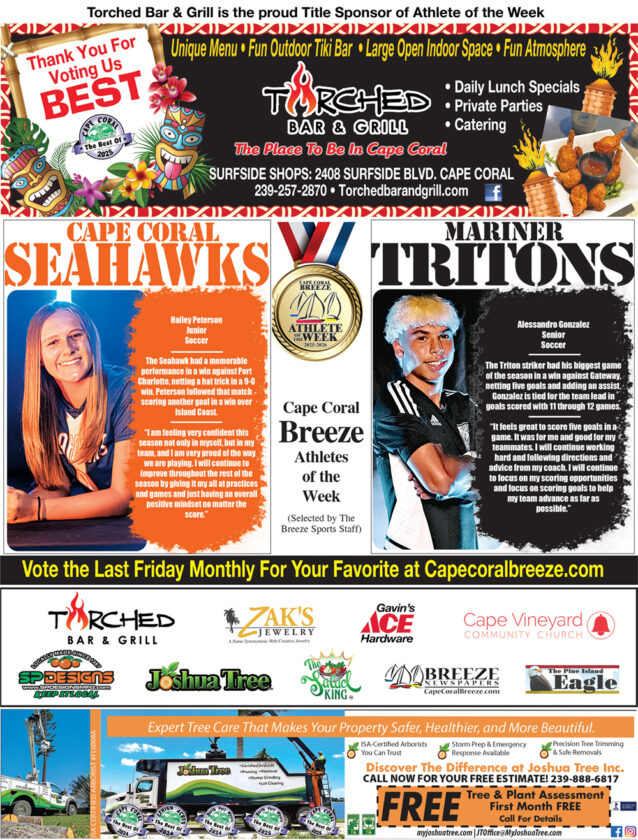 Athletes of the Week | Dec. 5 | Cape Coral Seahawk soccer player Hailey ...